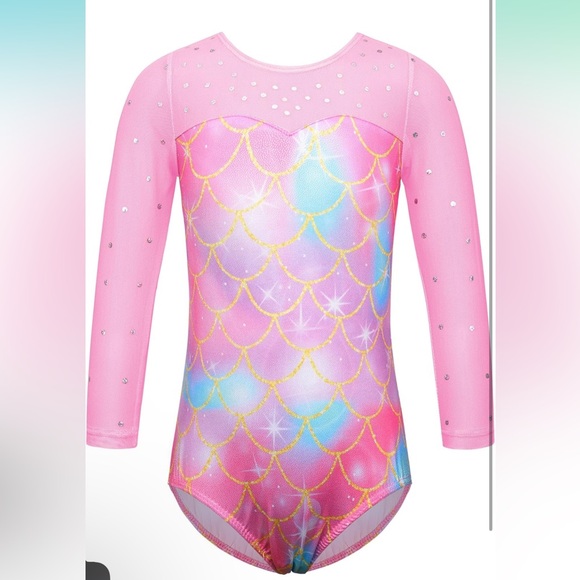 Costumes | Pink And Blue Mermaid Scale Leotard | Poshmark